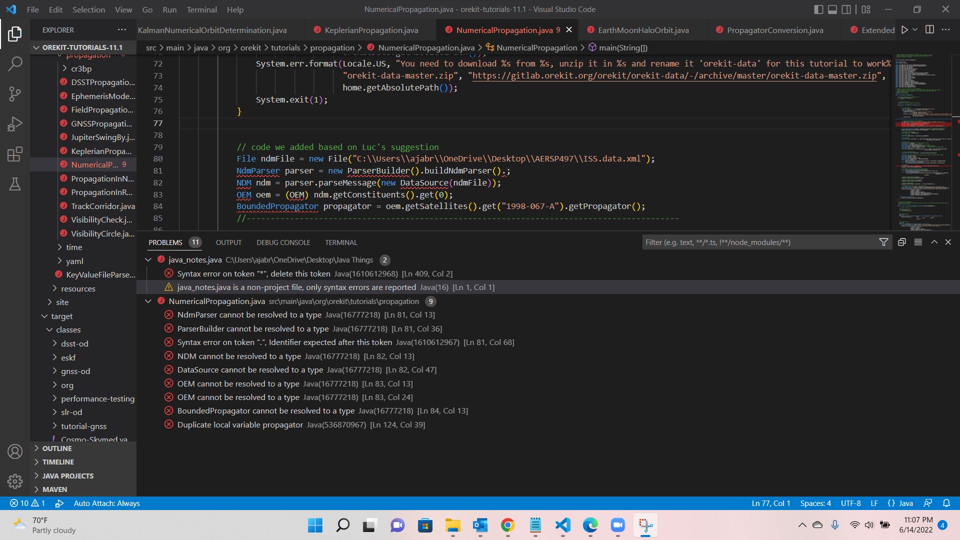 Numerical Propagation Demonstration Assistance Orekit Usage Orekit